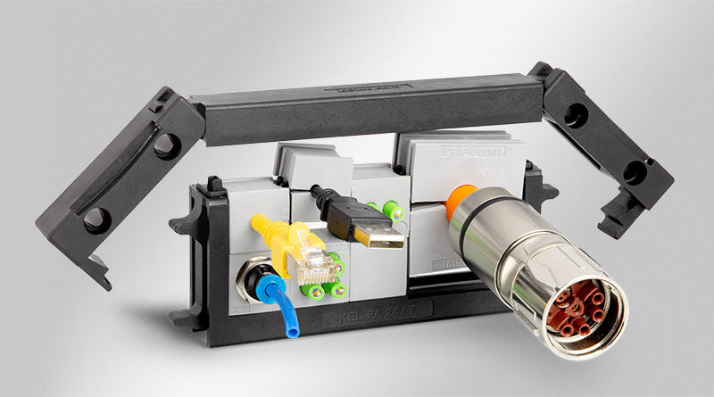 KEL-FA split multi cable entry frames for cables with connectors, tool-free assembly / IP54